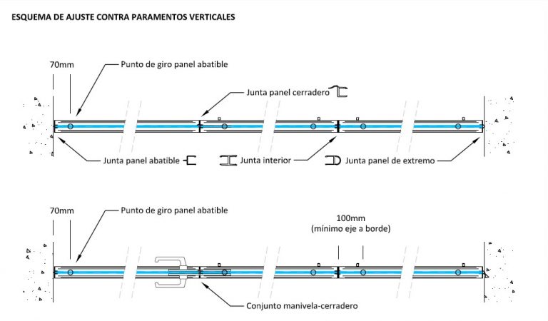 Detalle panel estándar Tabiflex - Tabiques Móviles